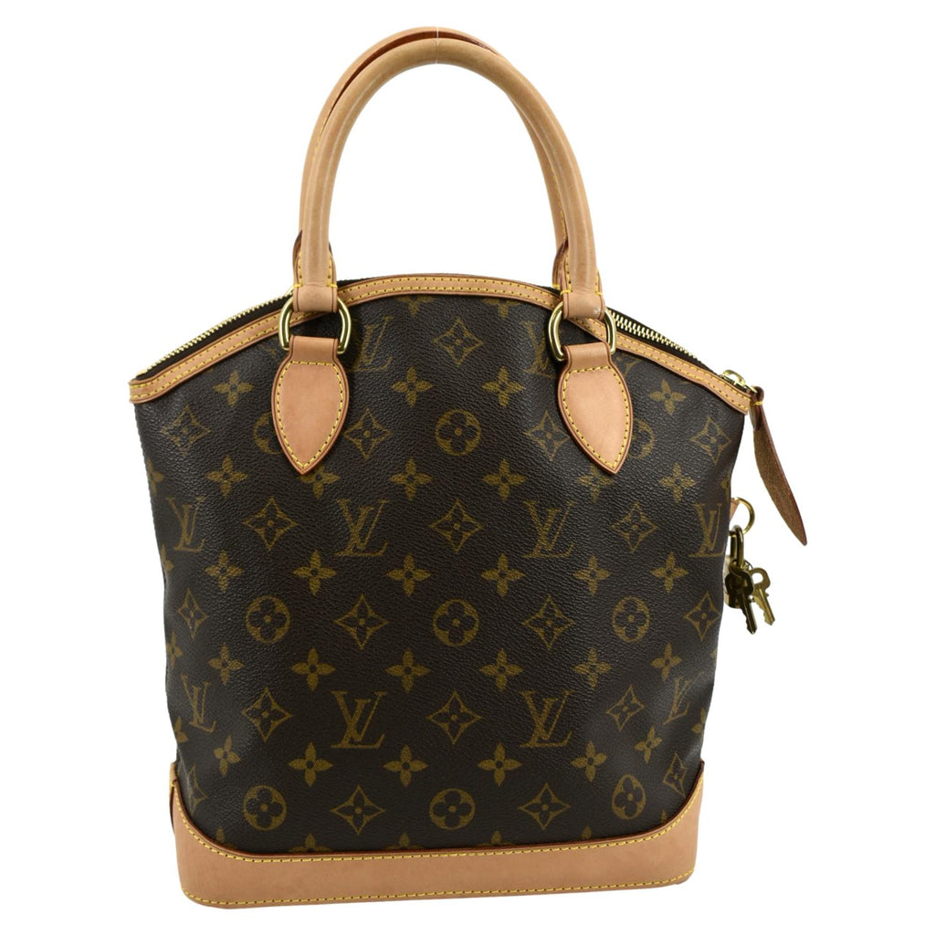 LOUIS VUITTON Lockit Vertical PM Monogram Canvas Tote Bag Brown