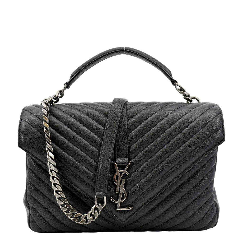 YVES SAINT LAURENT College Large Lambskin Leather Shoulder Chain Bag B