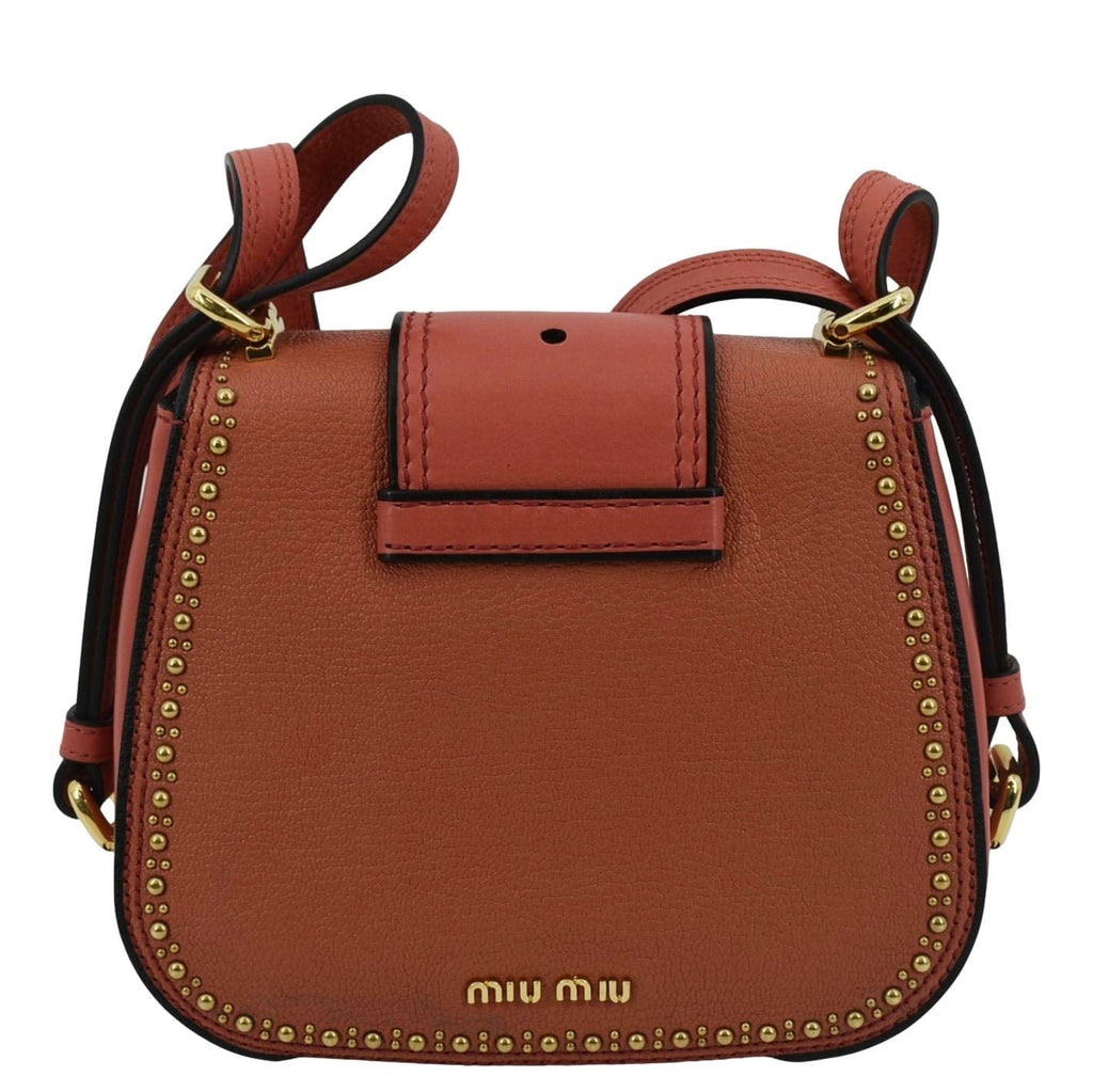MIU MIU Madras Dahlia Leather Shoulder Bag Orange