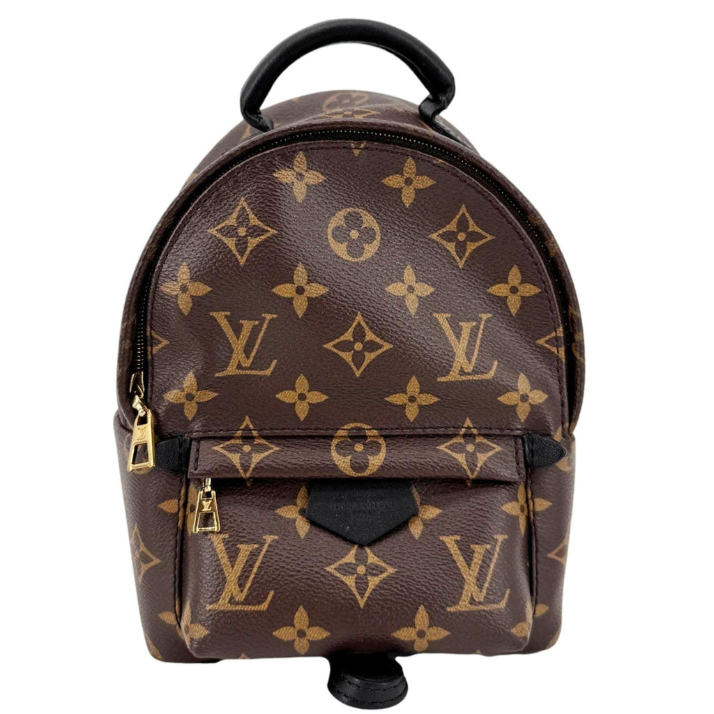 LOUIS VUITTON Palm Springs Mini Monogram Canvas Backpack Brown