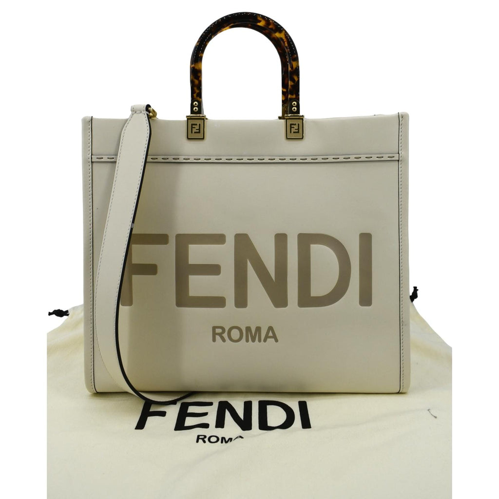Fendi Sunshine Plexiglass Leather Shoulder Tote Bag