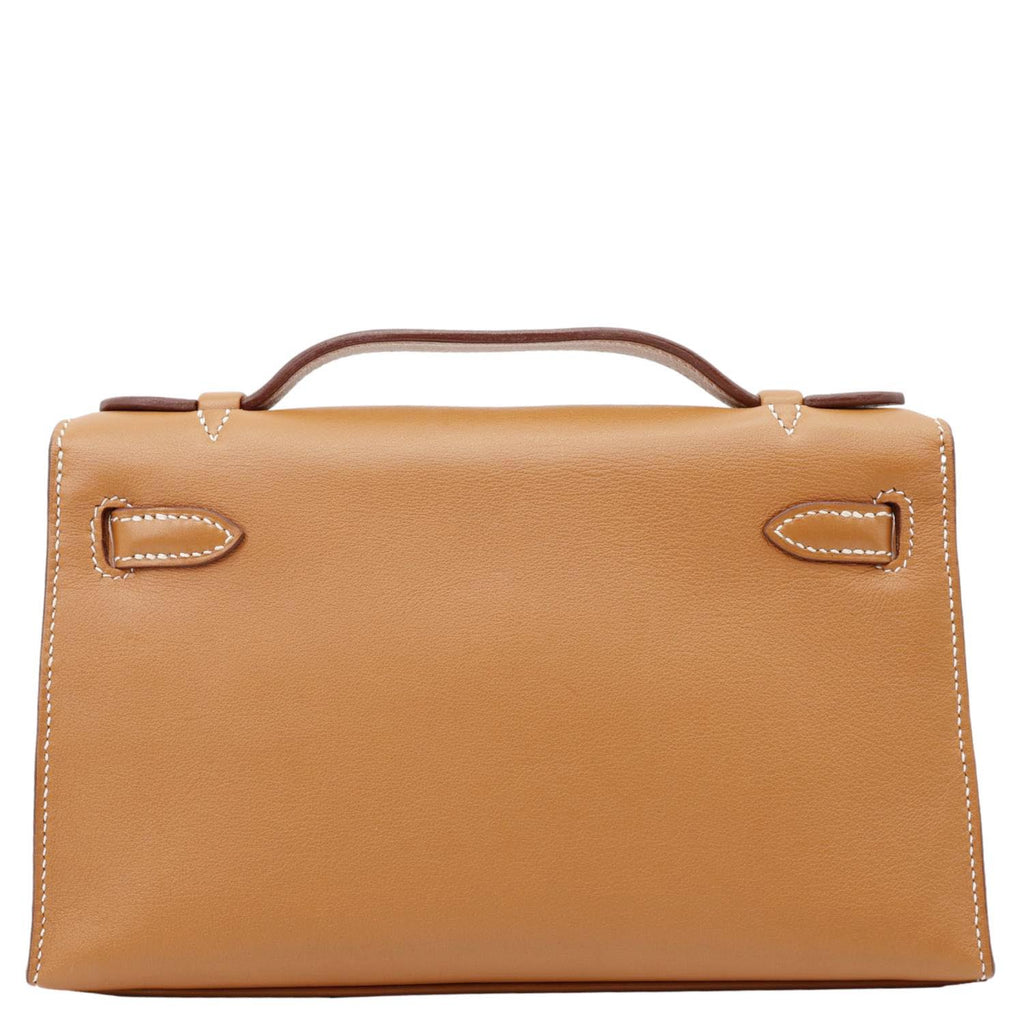HERMES Kelly Swift Leather Pochette Golden