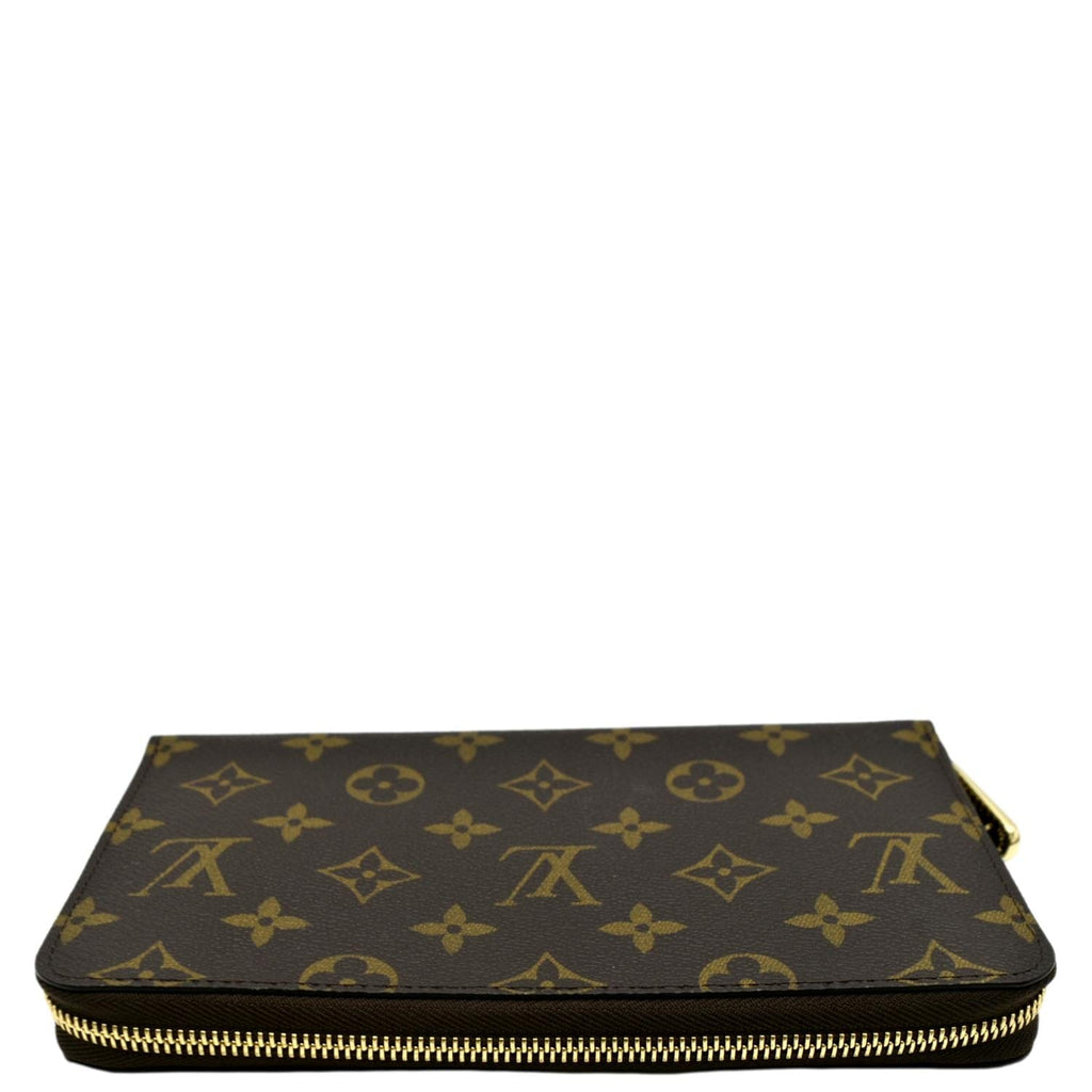 LOUIS VUITTON Zip Around Monogram Canvas Wallet Brown