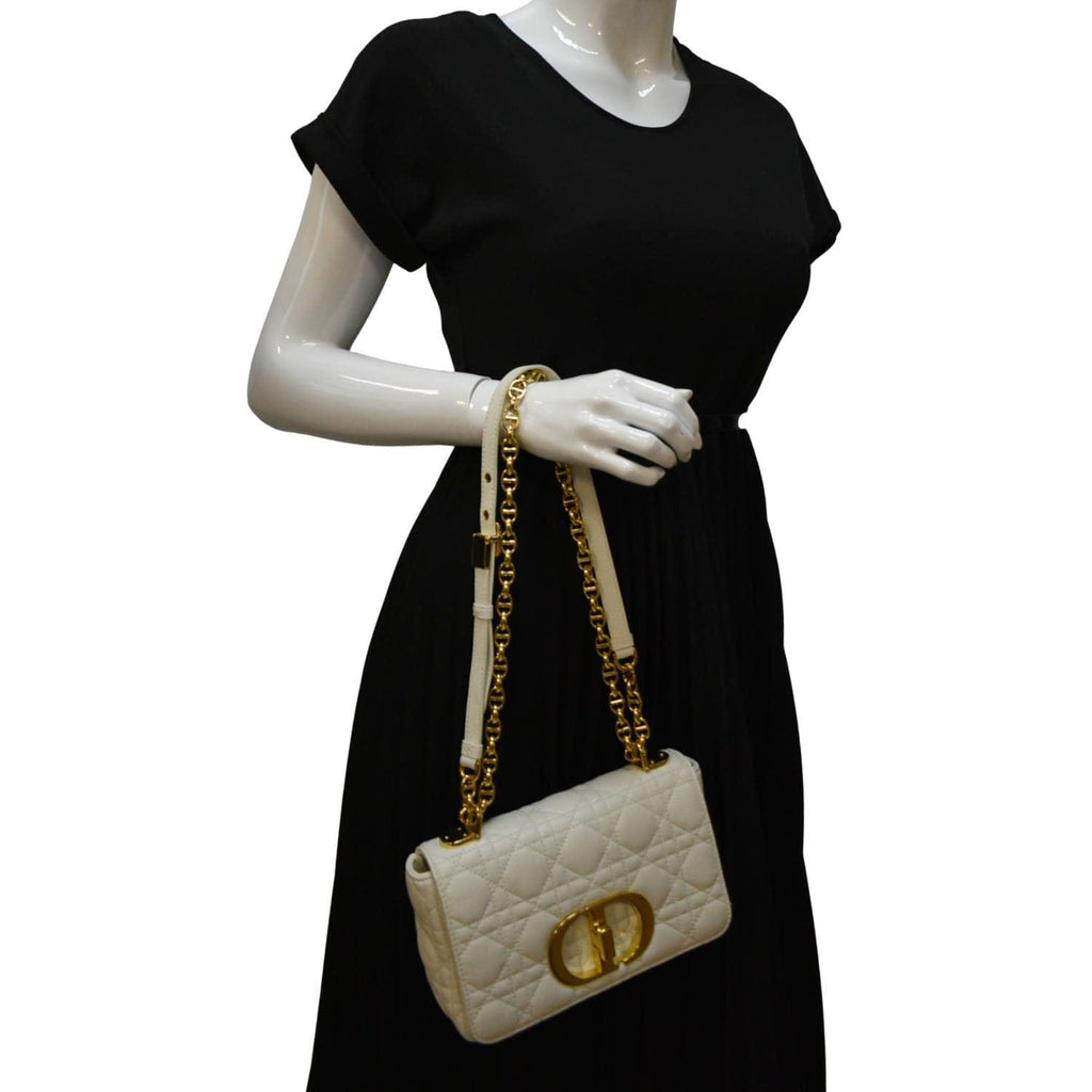 CHRISTIAN DIOR Caro Small Supple Cannage Calfskin Leather Shoulder Bag