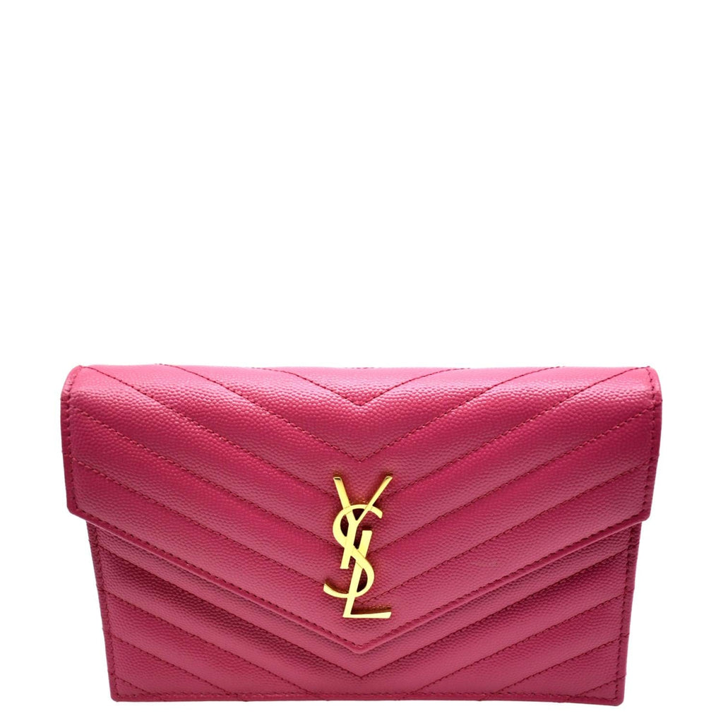 YVES SAINT LAURENT Cassandre Grain De Poudre Embossed Chain Envelope B