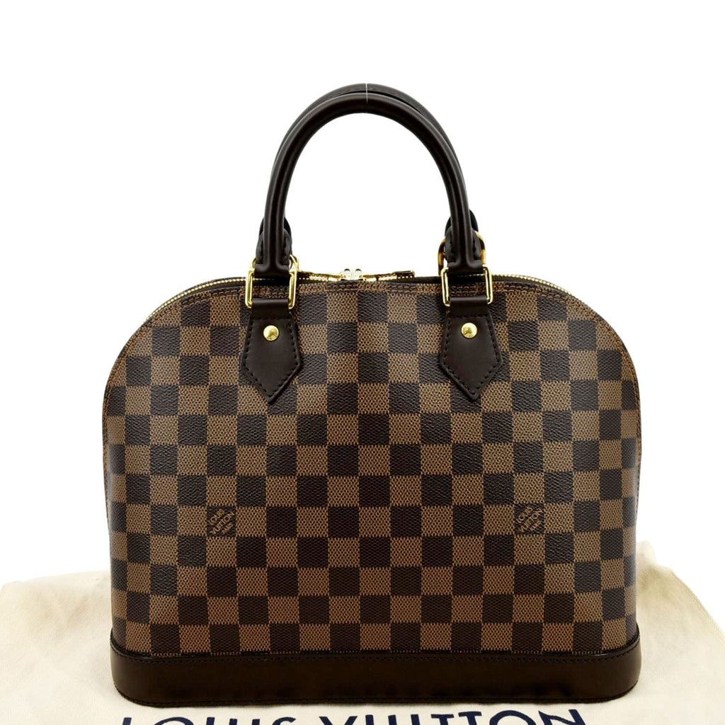 LOUIS VUITTON Alma PM Damier Ebene Satchel Bag Brown
