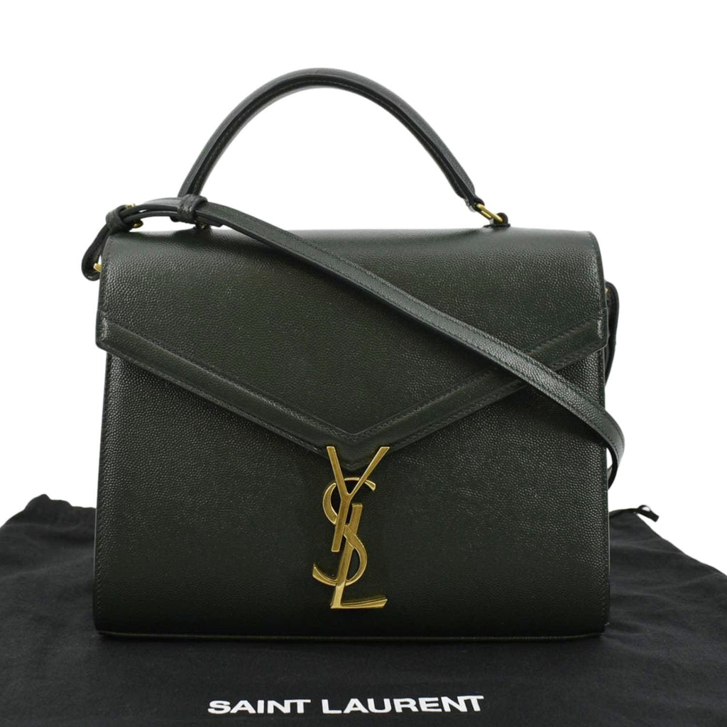YVES SAINT LAURENT Cassandra Top Handle Leather Shoulder Bag Green