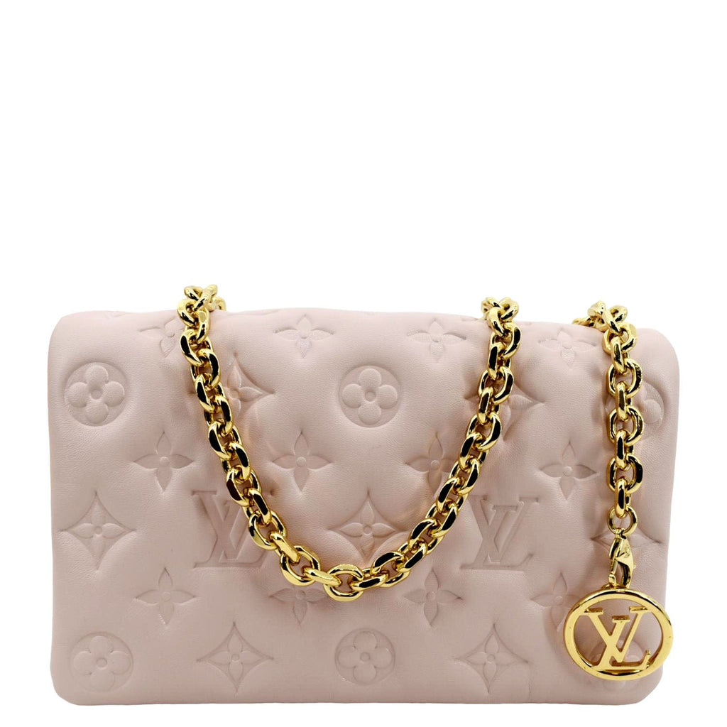 LOUIS VUITTON Coussin Monogram Embossed Pochette Crossbody Bag Rose Pi