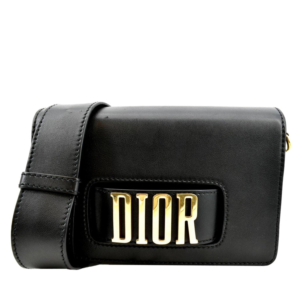 CHRISTIAN DIOR Dio(r)evolution Flap Calfskin Crossbody Bag Black