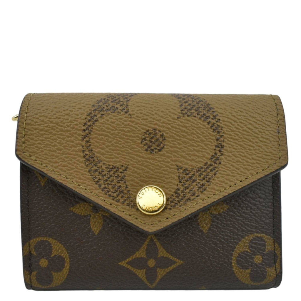 LOUIS VUITTON Zoe Monogram Reverse Canvas Wallet Brown