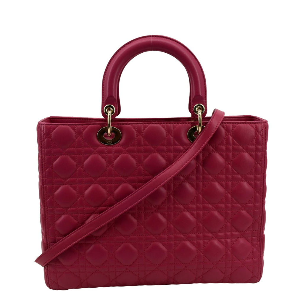 Christian Dior Large Lady Dior Lambskin Shoulder Bag