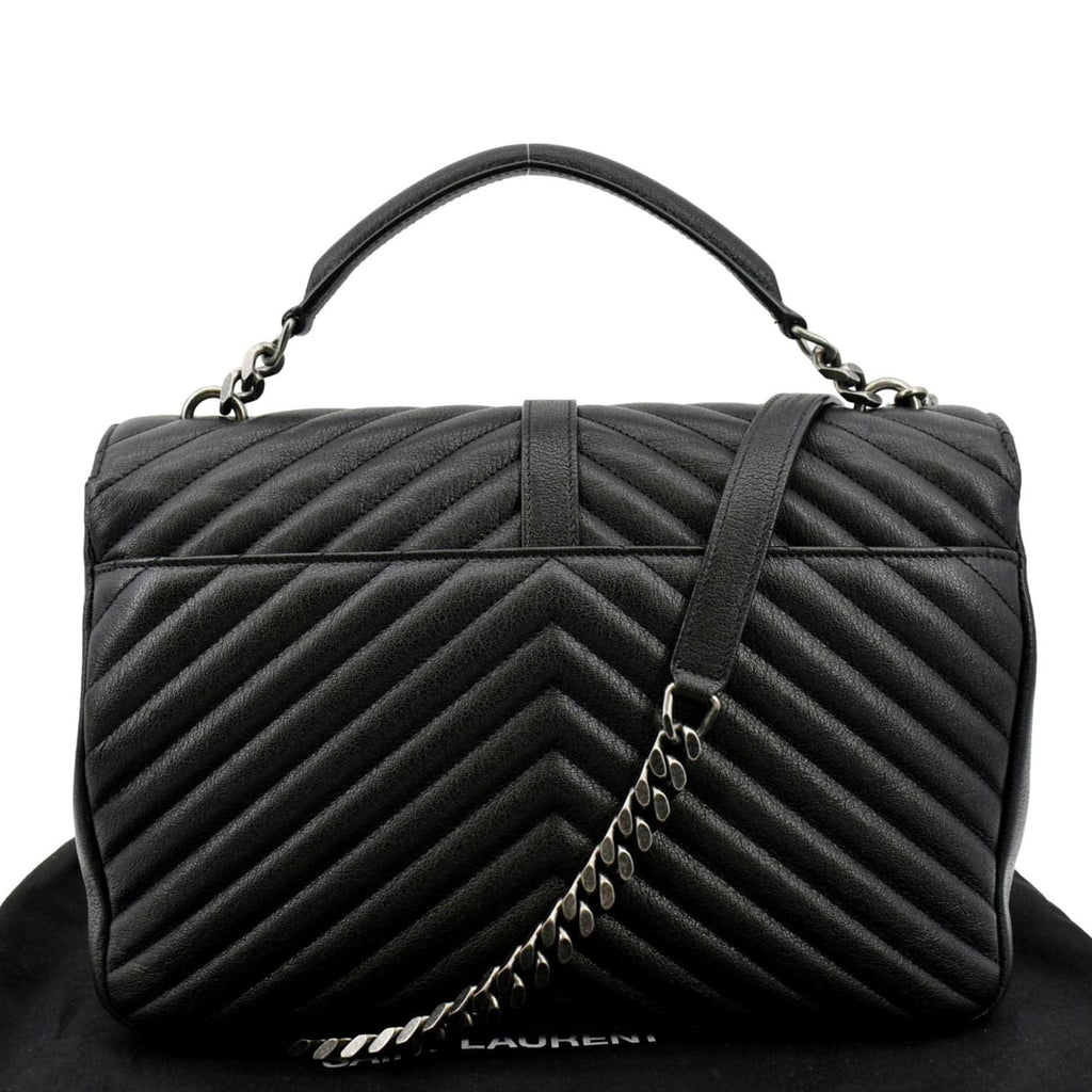 YVES SAINT LAURENT College Large Lambskin Leather Shoulder Chain Bag B