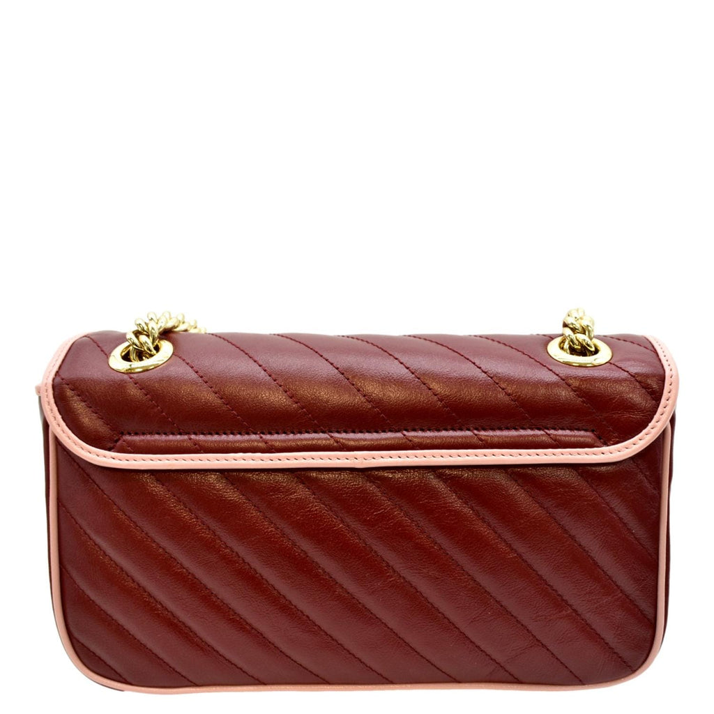 GUCCI GG Marmont Matelasse Leather Shoulder Bag Red 443497