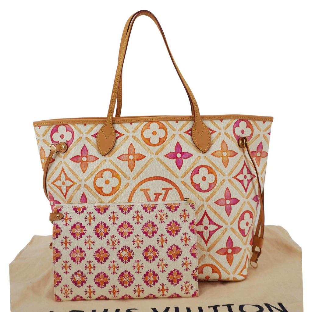 LOUIS VUITTON Neverfull MM Watercolor Monogram Tiles Canvas Shoulder B