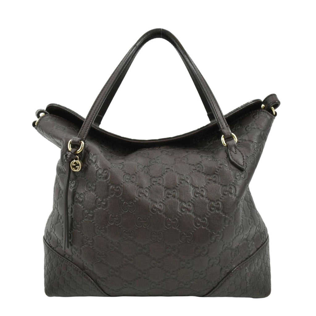 GUCCI Bree Medium Leather Top Handle Shoulder Bag Dark Brown 353120