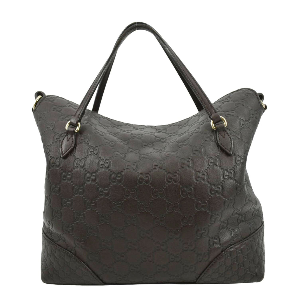 GUCCI Bree Medium Leather Top Handle Shoulder Bag Dark Brown 353120