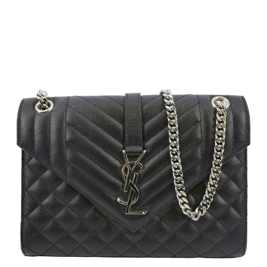 YVES SAINT LAURENT Envelope Medium Matelassé Leather Crossbody Chain B