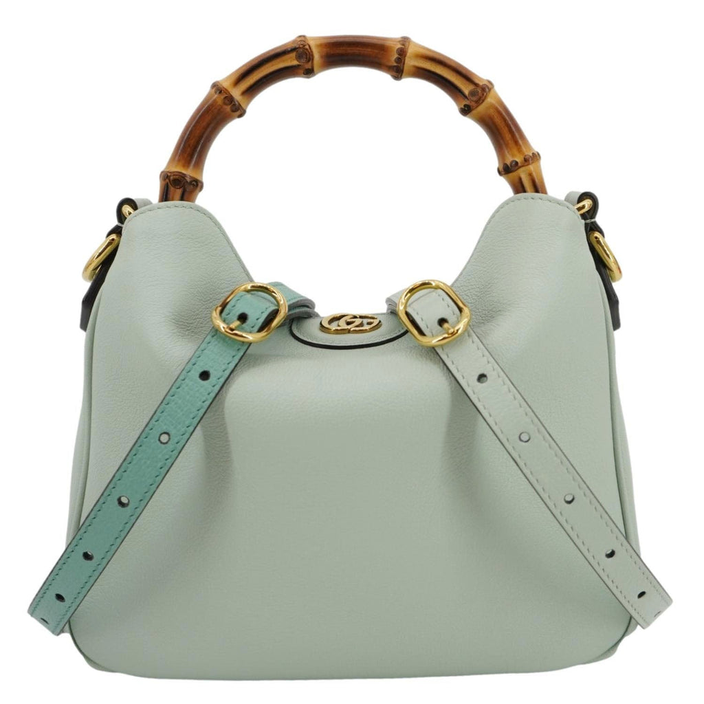 GUCCI Diana Small Leather Top Handle Shoulder Bag Pale Green 746251