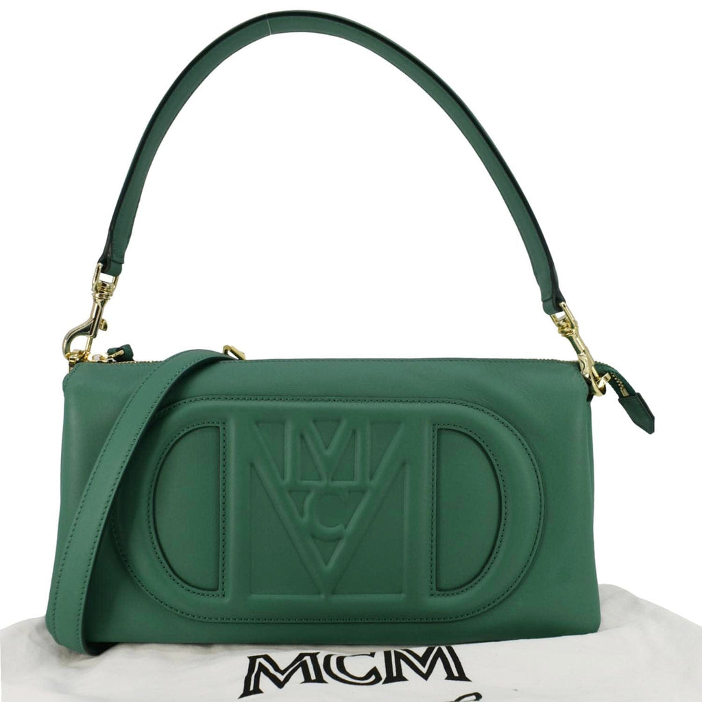 MCM Travia Small Spanish Calf Leather Green Shoulder Bag