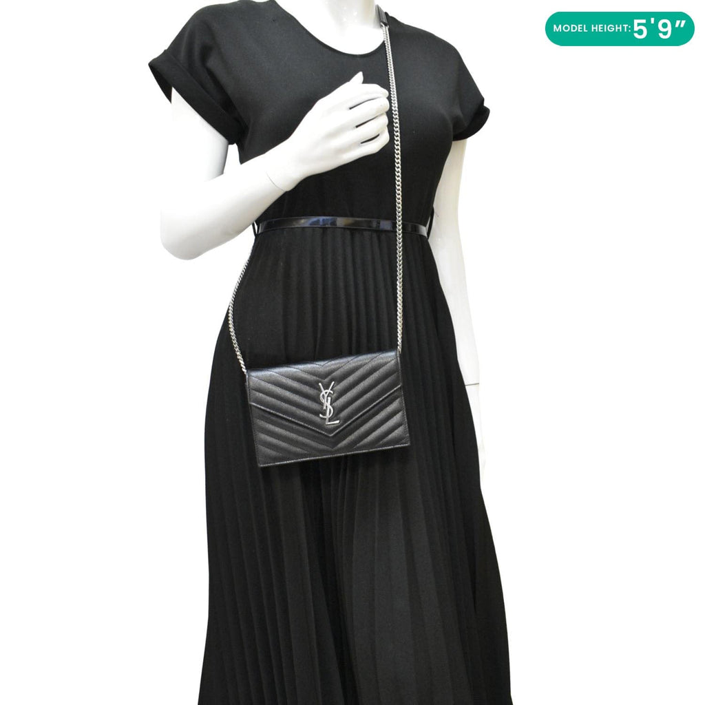 YVES SAINT LAURENT WOC Cassandre Grain De Poudre Chain Crossbody Bag B