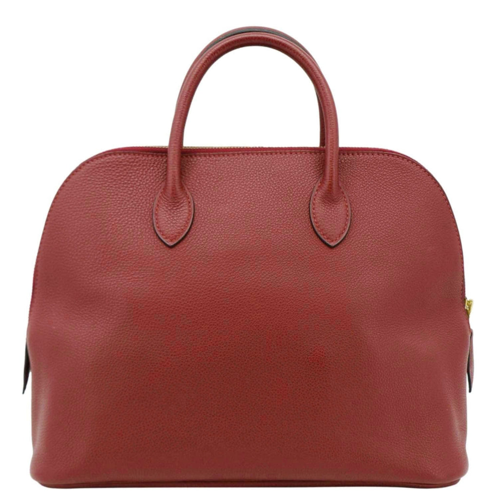 HERMES Bolide 30 Vintage Taurillon Leather Satchel Maroon