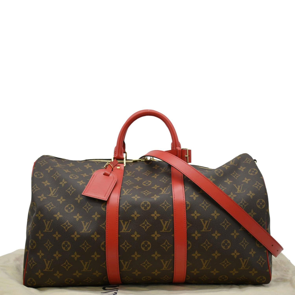 LOUIS VUITTON Keepall 50 Monogram Canvas Travel Bag Brown