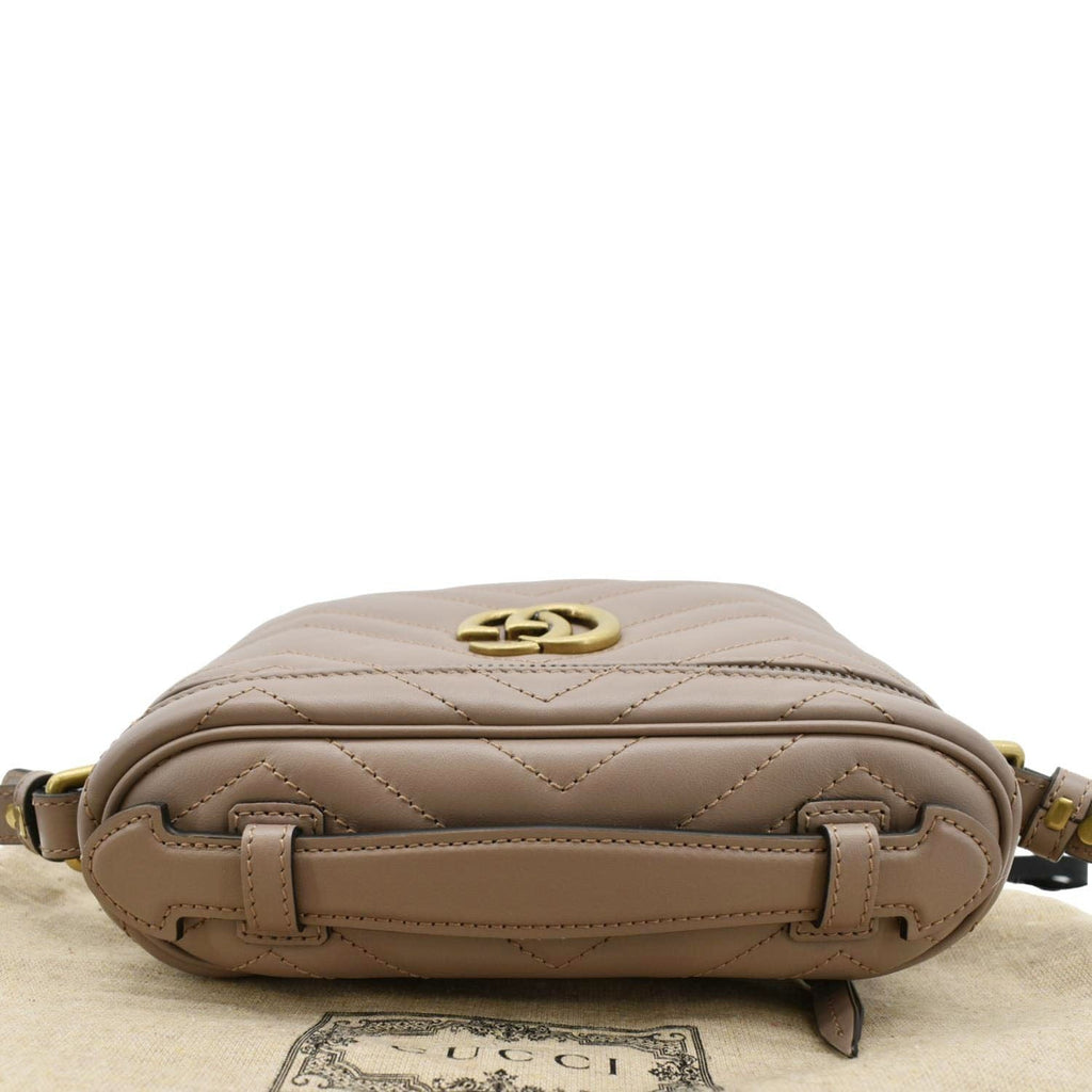 GUCCI GG Marmont Vanity Leather Dusty Pink Crossbody Bag