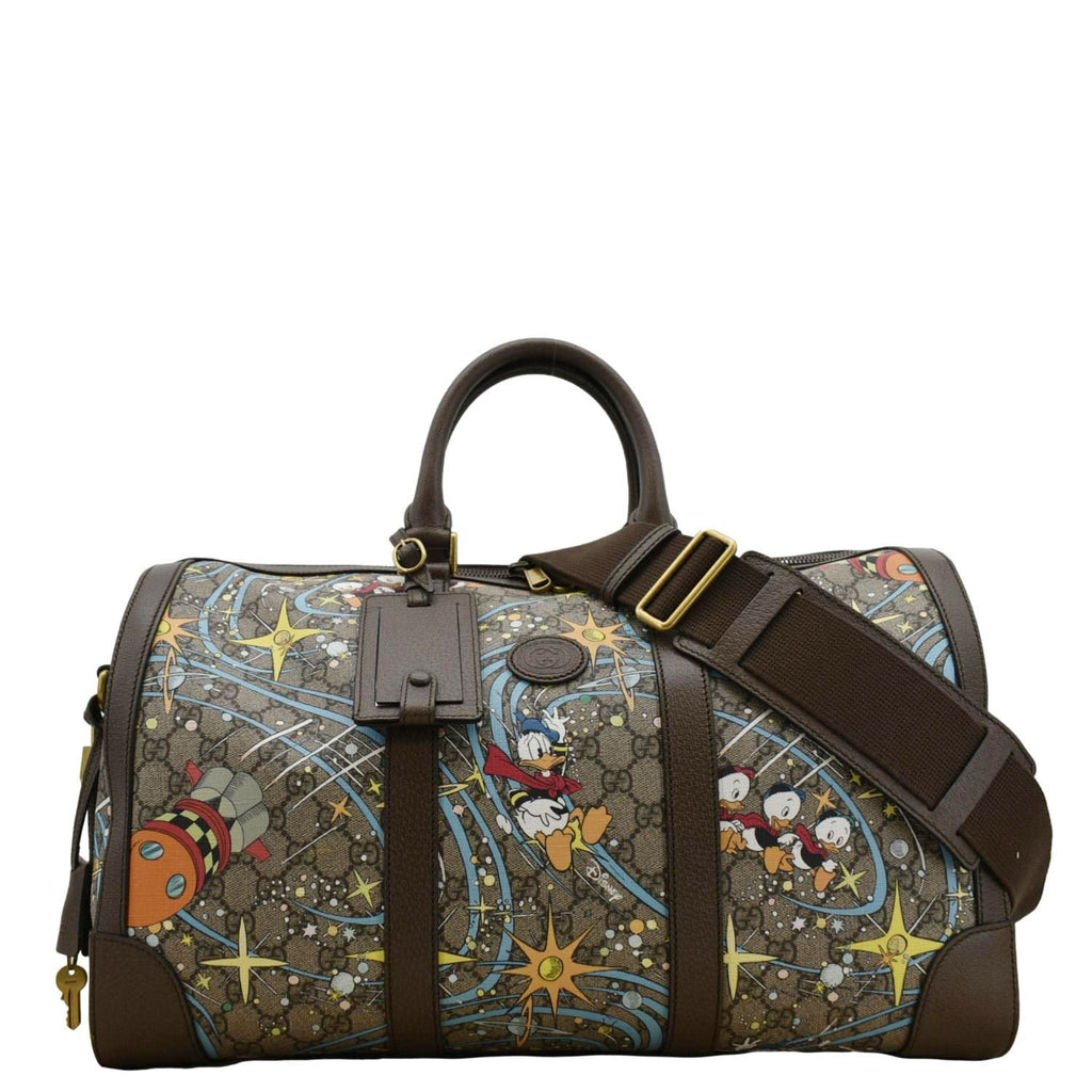 GUCCI Disney x Donald Duck GG Supreme Canvas Beige Travel Bag