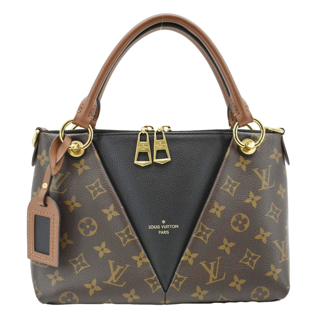 LOUIS VUITTON V BB Monogram Canvas Tote Shoulder Bag Black