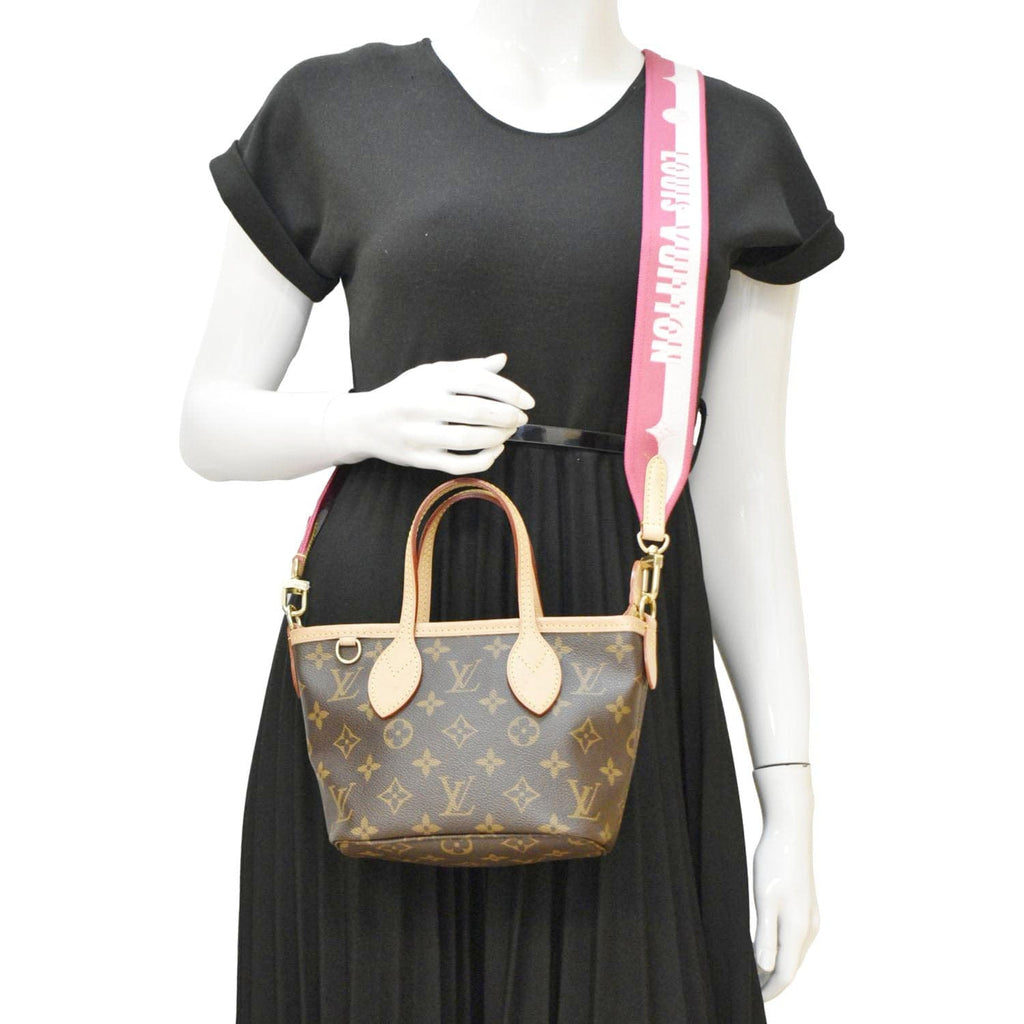 LV Neverfull BB Monogram Canvas Tote Shoulder Bag Brown