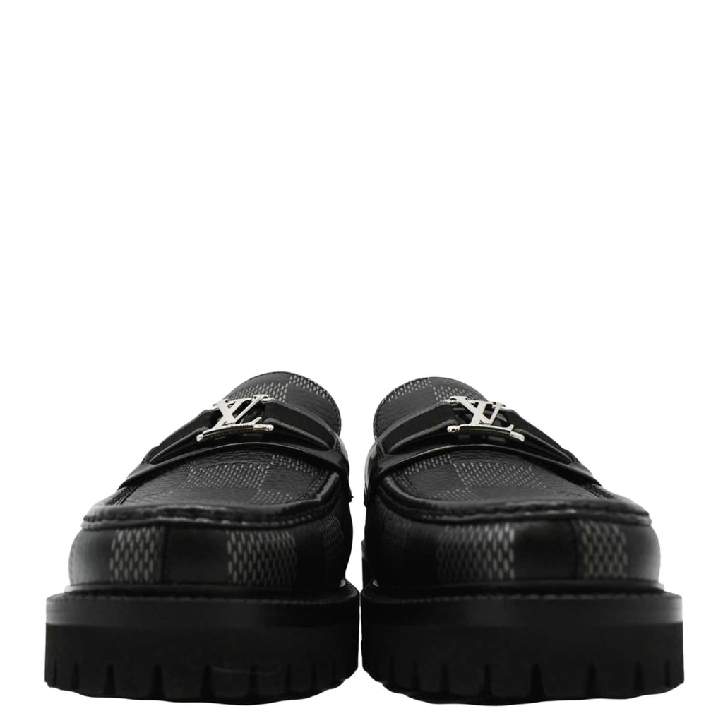 LOUIS VUITTON Major Loafer Damier Graphite Shoes Black US 9