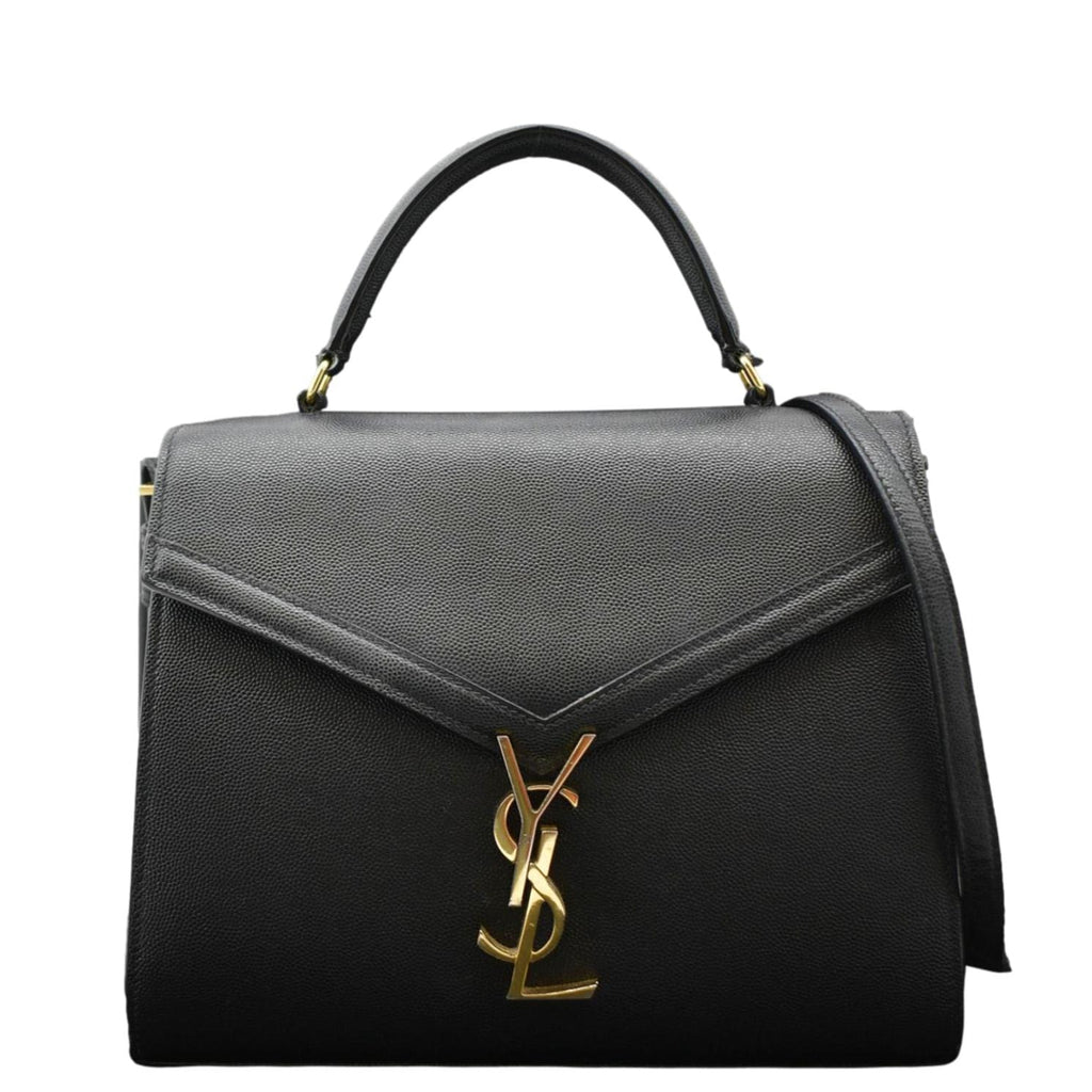 YVES SAINT LAURENT Cassandra Top Handle Leather Shoulder Bag Black