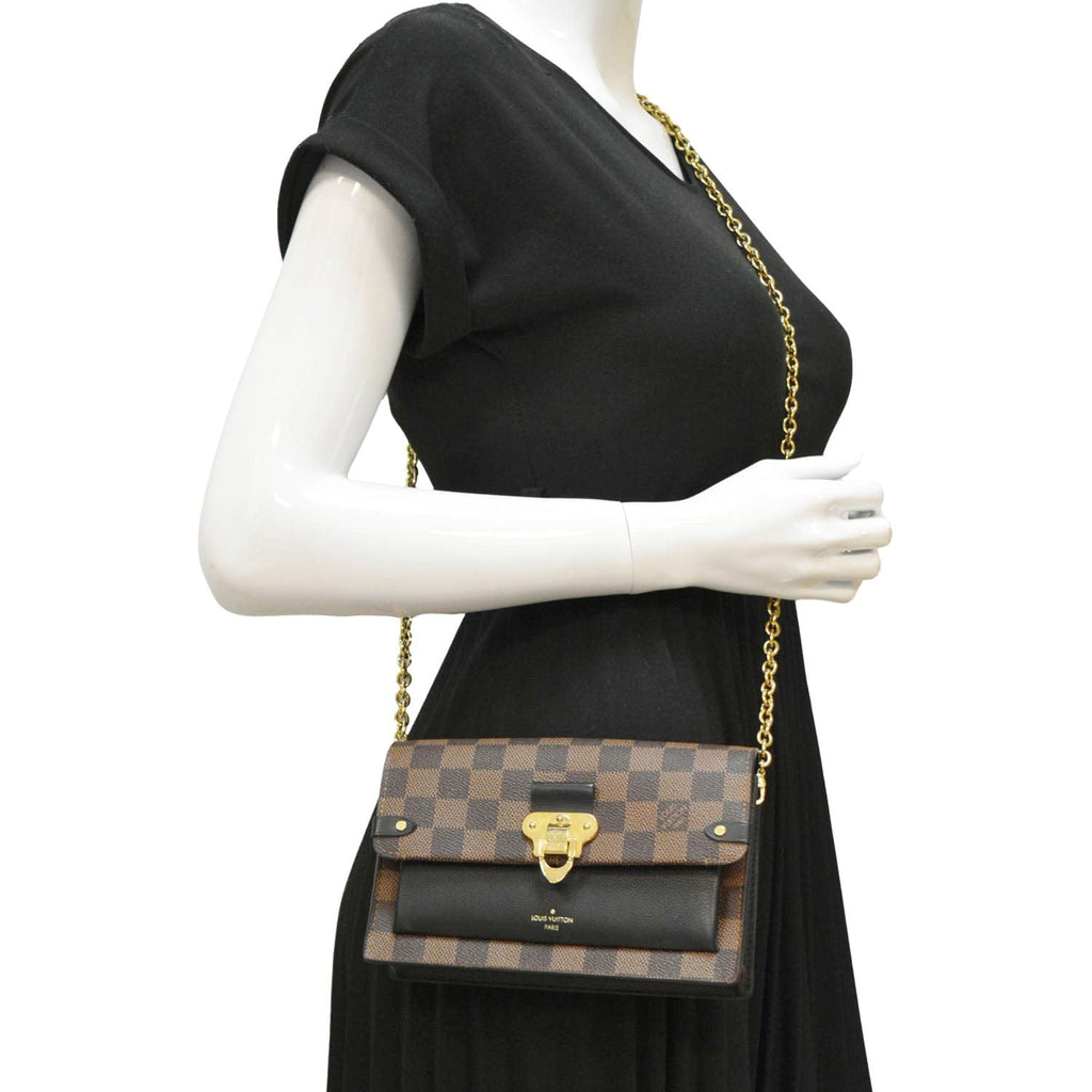 LOUIS VUITTON Vavin PM Damier Ebene Chain Black Crossbody Bag
