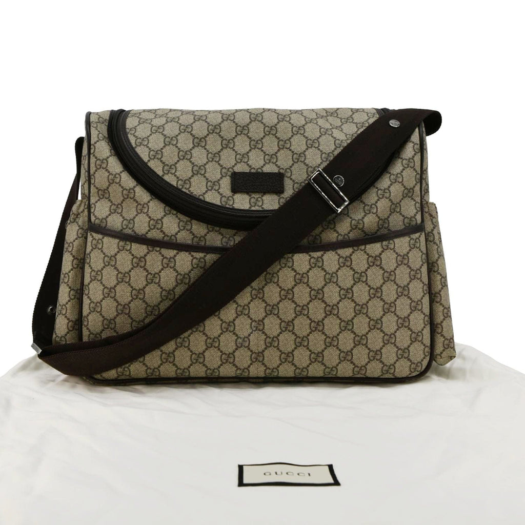 GUCCI Diaper GG Supreme Monogram Canvas Beige Shoulder Bag
