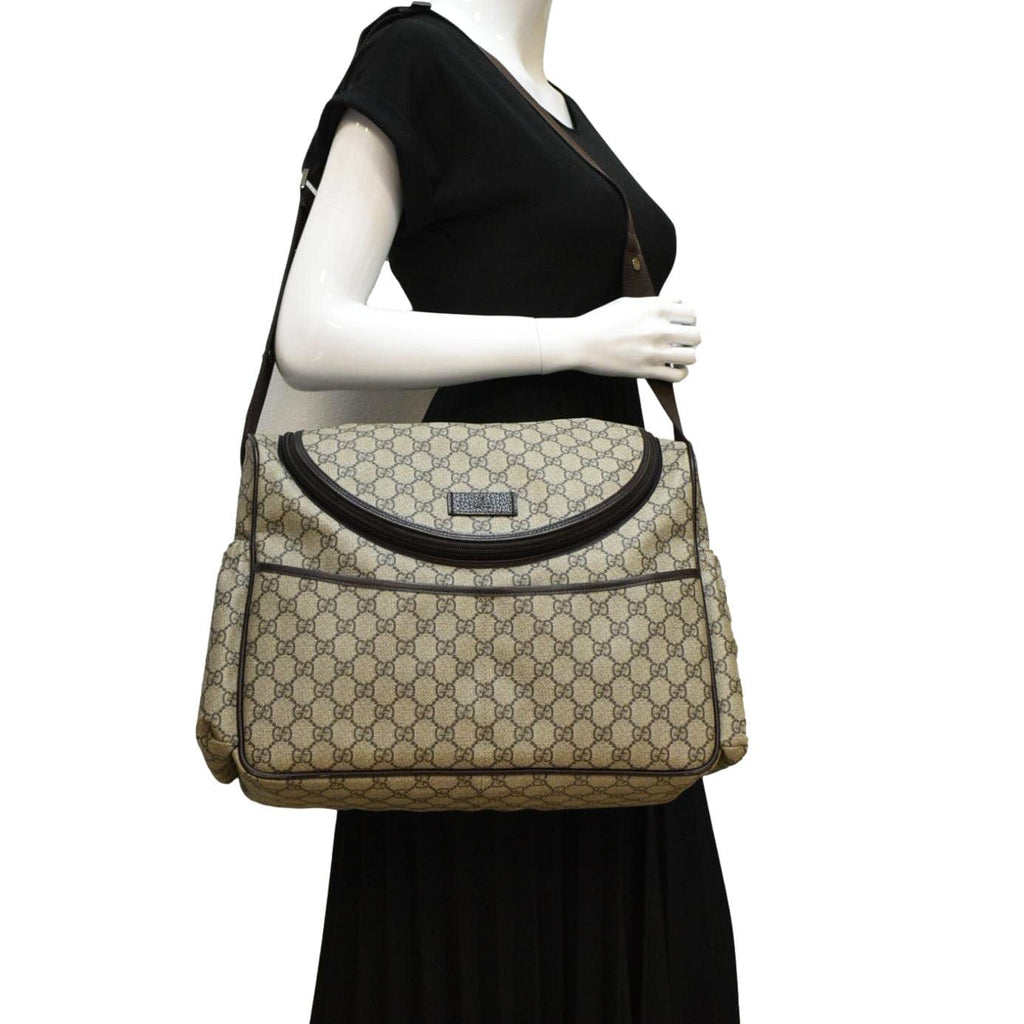 GUCCI Diaper GG Supreme Monogram Canvas Beige Shoulder Bag