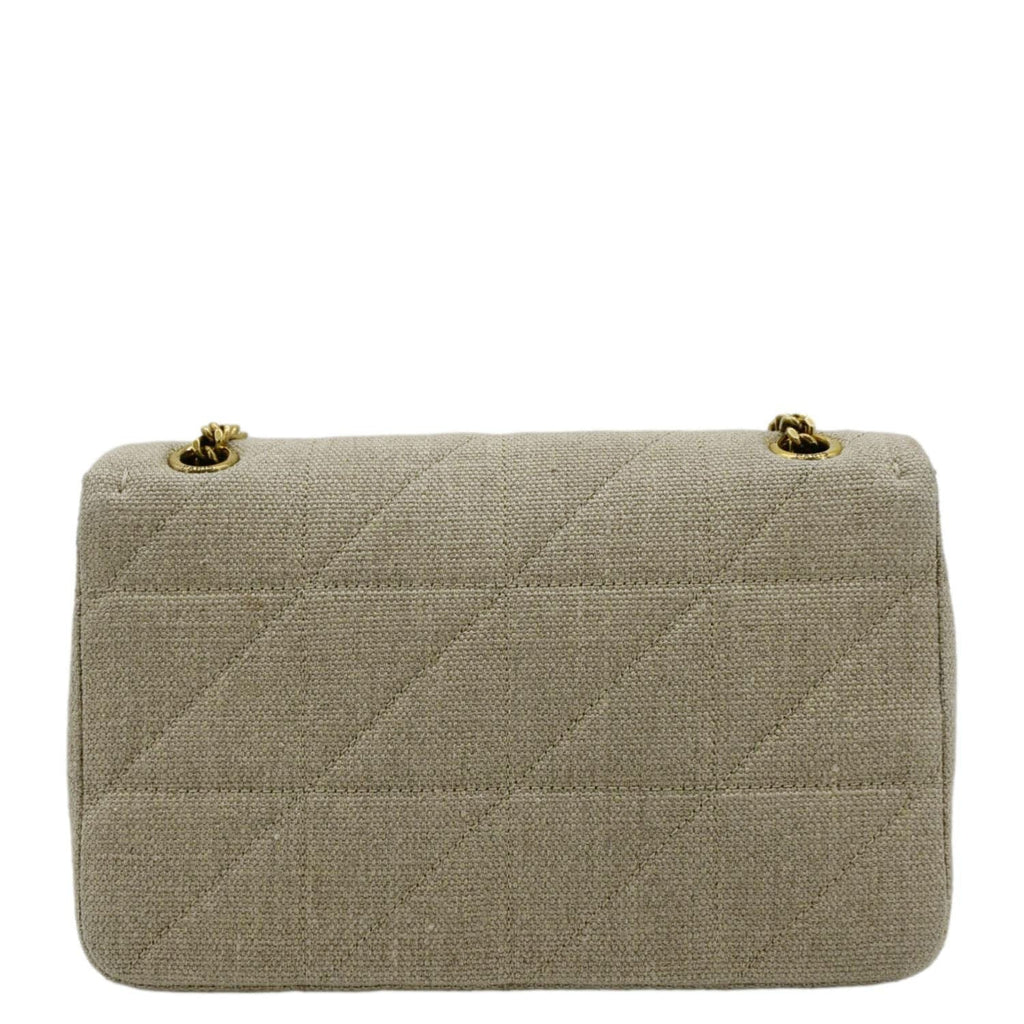 YVES SAINT Patchwork Jamie Jersey Wool Beige Shoulder Bag