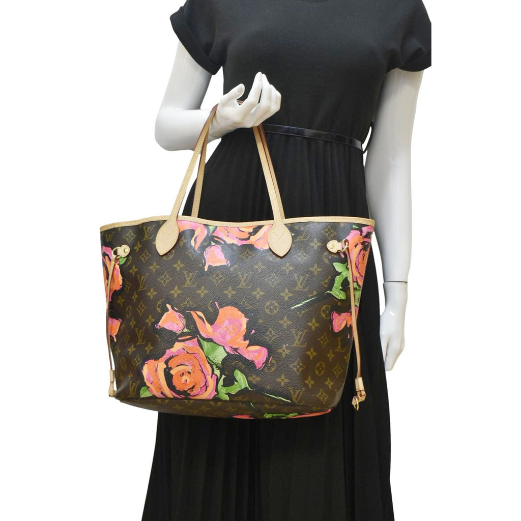 LOUIS VUITTON Limited Edition Neverfull MM Roses Monogram Canvas Shoul