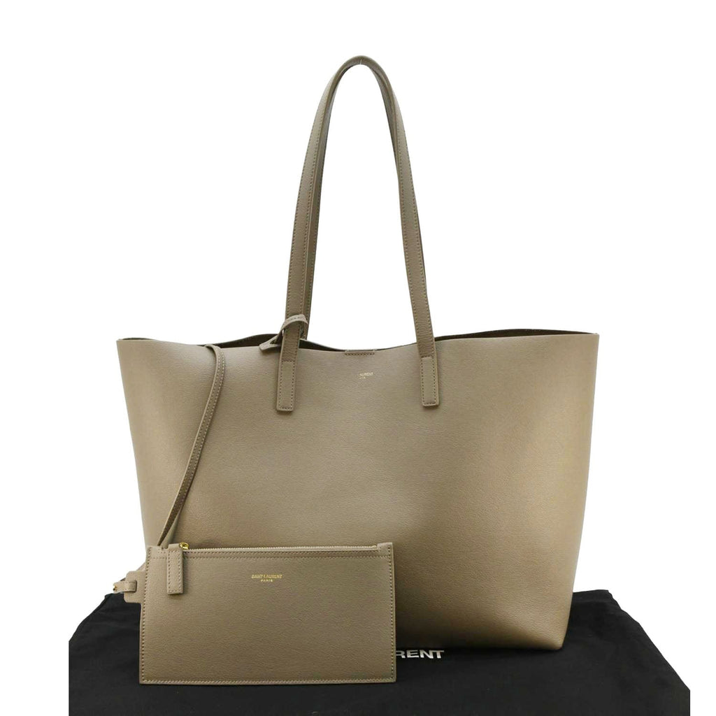 YVES SAINT LAURENT Shopping Leather Gray Tote Bag
