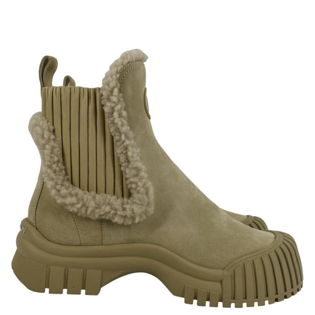 LOUIS VUITTON Ruby Flat Suede Ankle Boot Beige Size 36 1/2