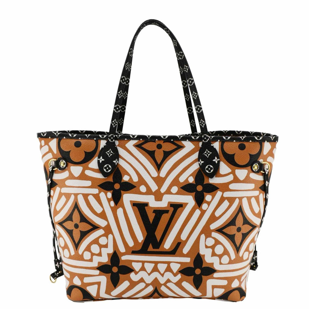 LV Neverfull Crafty Monogram Gaint Canvas Tote Bag Caramel