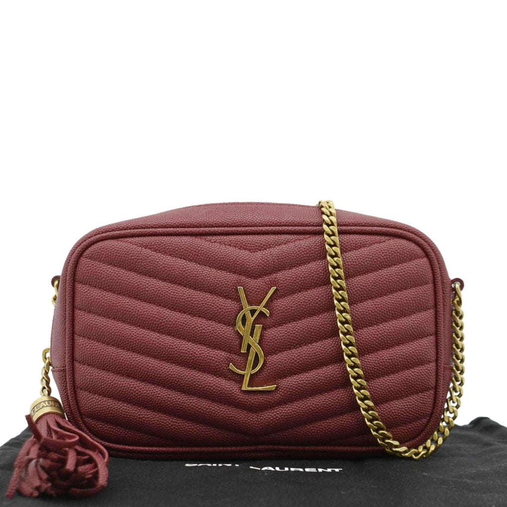 YVES SAINT LAURENT Lou Camera Leather Red Crossbody Bag