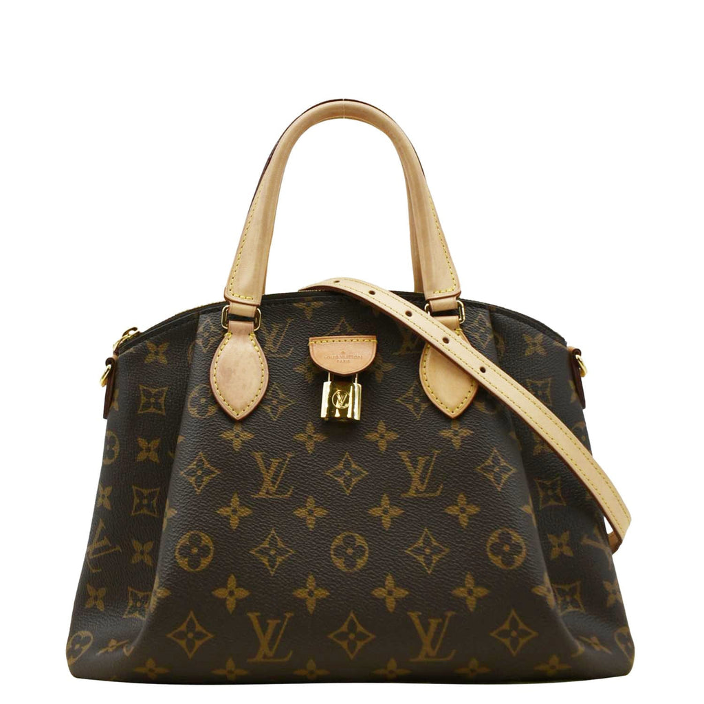 LOUIS VUITTON Rivoli PM Monogram Canvas Satchel Bag Brown