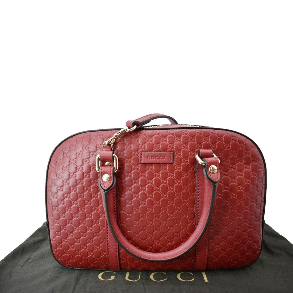 Gucci Microguccissima Small Leather Crossbody Bag Red