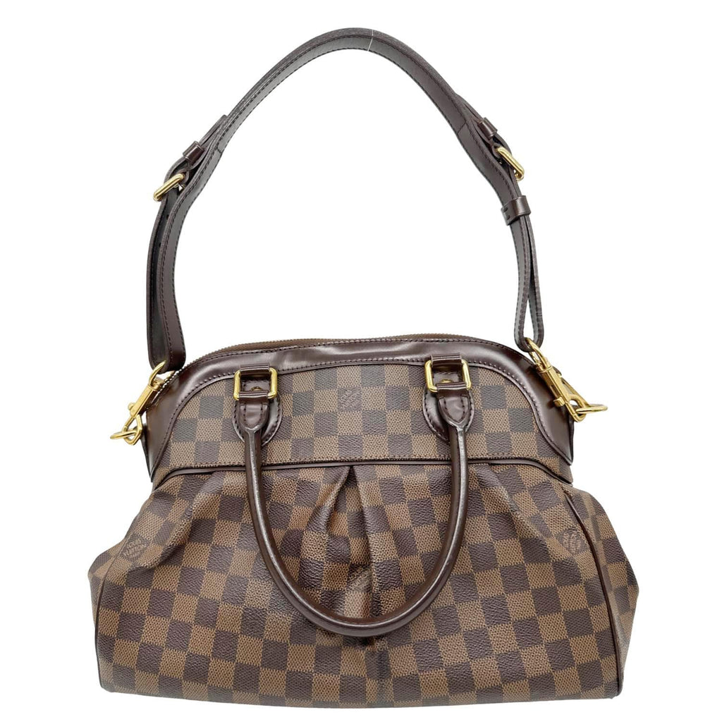 LOUIS VUITTON Trevi PM Damier Ebene Satchel Bag Brown