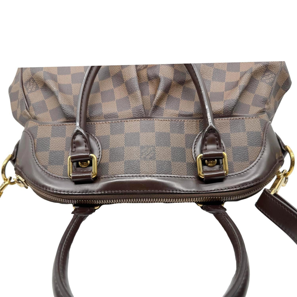 LOUIS VUITTON Trevi PM Damier Ebene Satchel Bag Brown