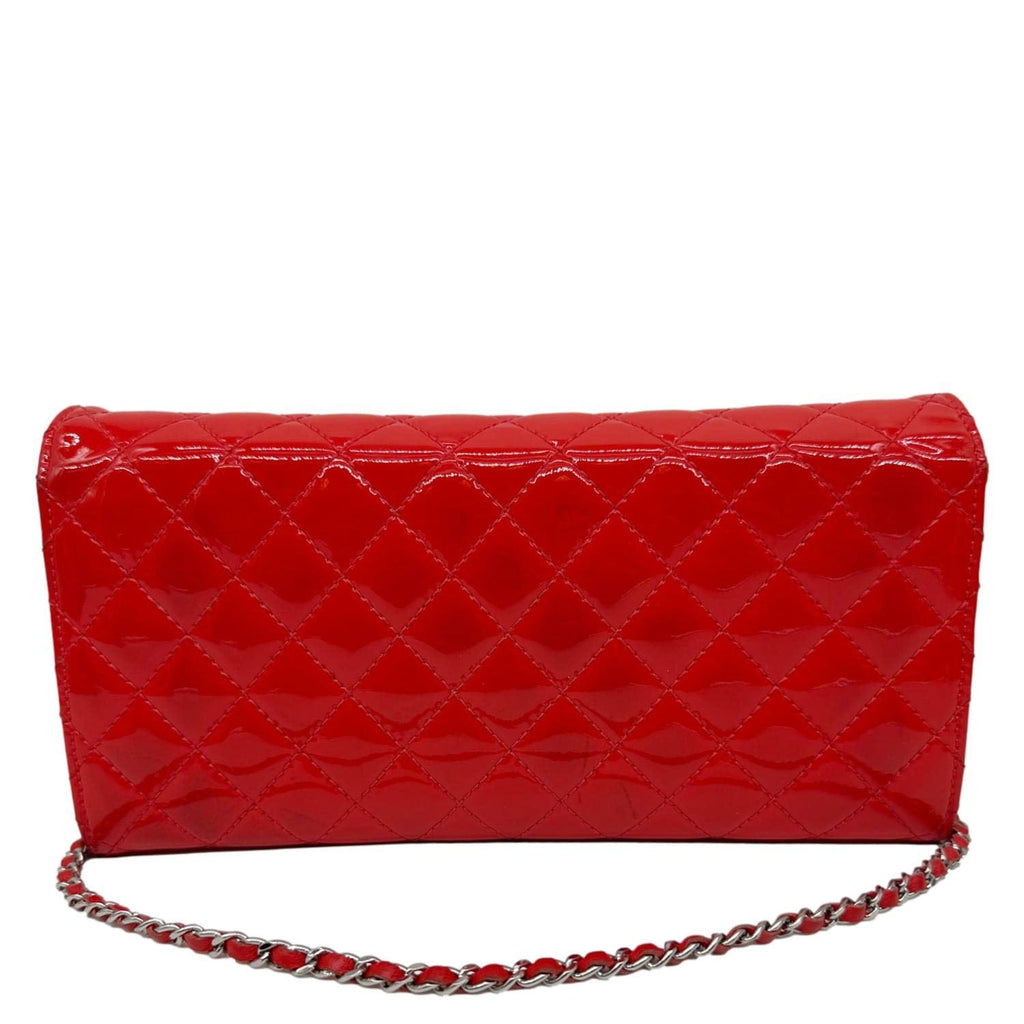 CHANEL Brilliant East West Flap Patent Calfskin Quilted Leather Should