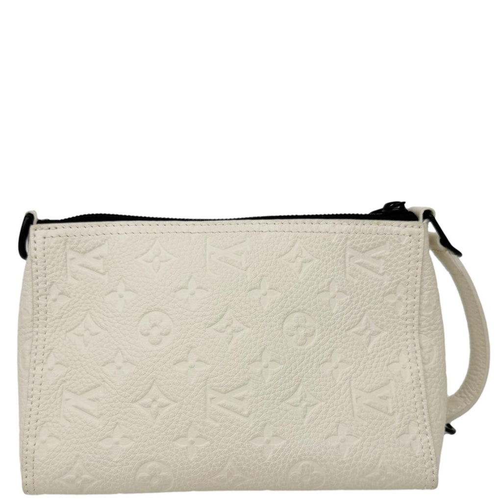 LOUIS VUITTON Triangle Monogram Empreinte Leather Shoulder Bag Off Whi