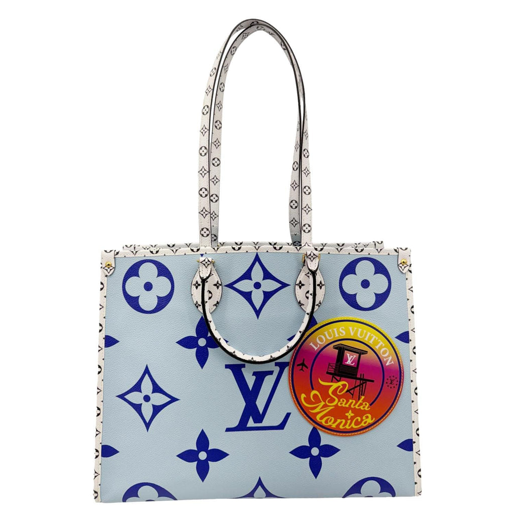 LOUIS VUITTON Onthego Giant Santa Monica Canvas Shoulder Bag Blue