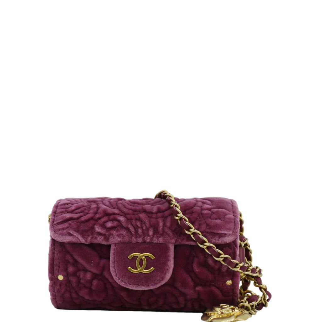 Chanel Camellia Vanity with Chain Velvet Bag