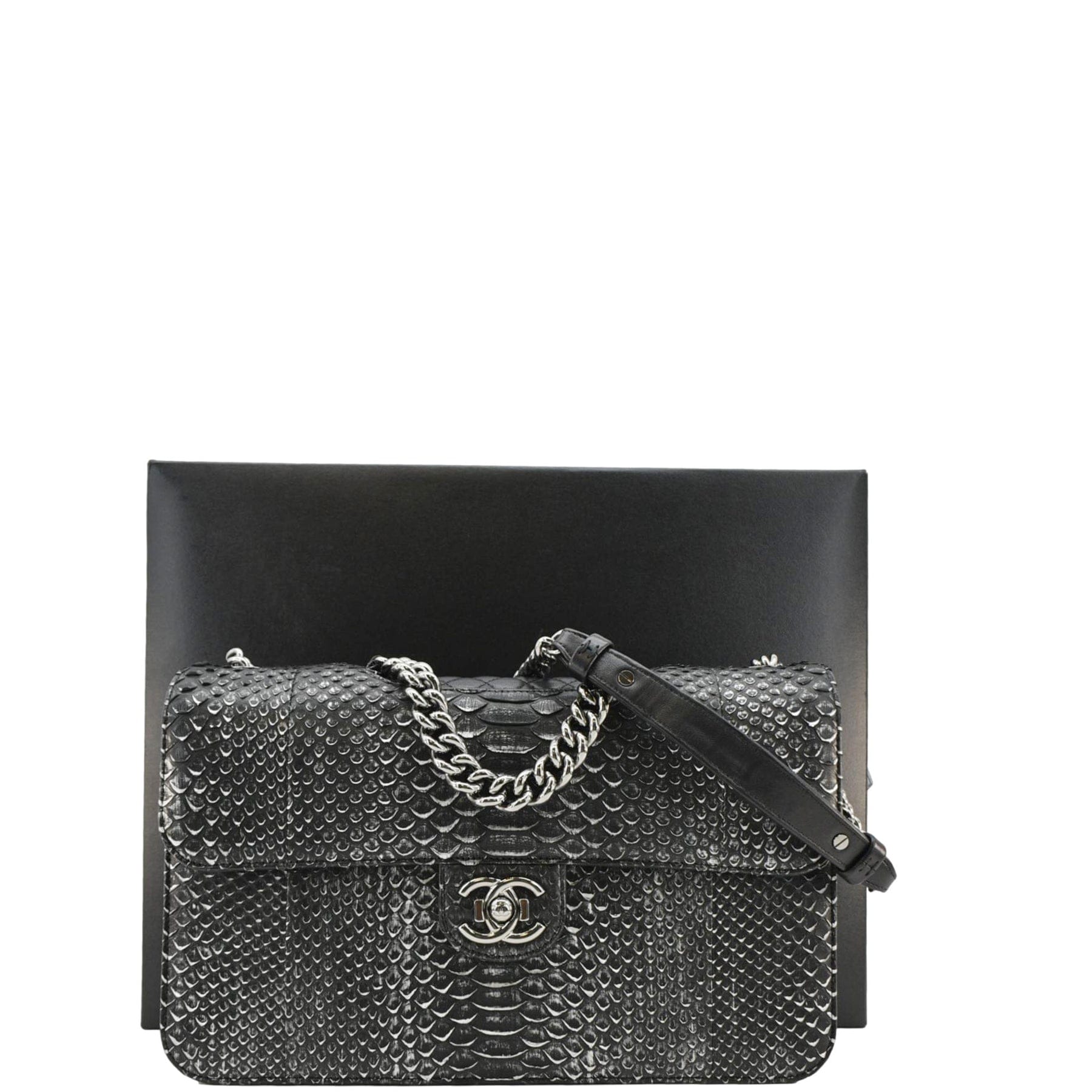 CHANEL Snakeskin Large Perfect Edge Flap